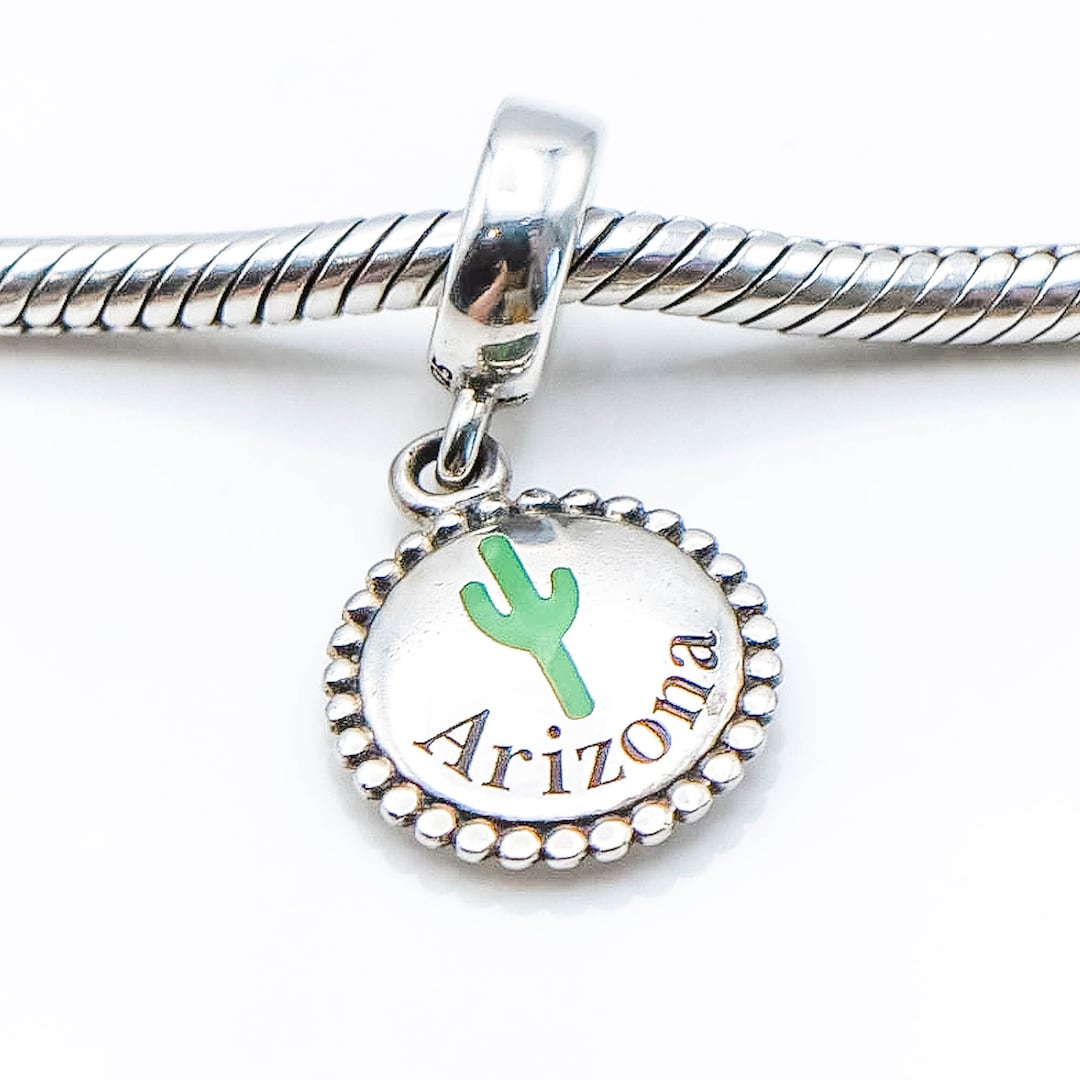 PANDORA RARE Arizona Cactus Travel Sterling Silver Dangle Charm With ...