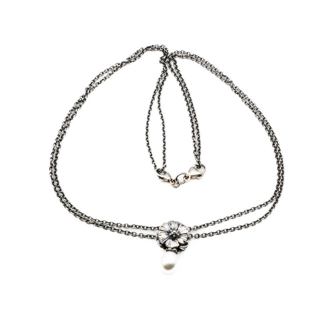 Trollbeads Fantasy Freshwater Pearl and Rare Rose Pendant Necklace 39 ...