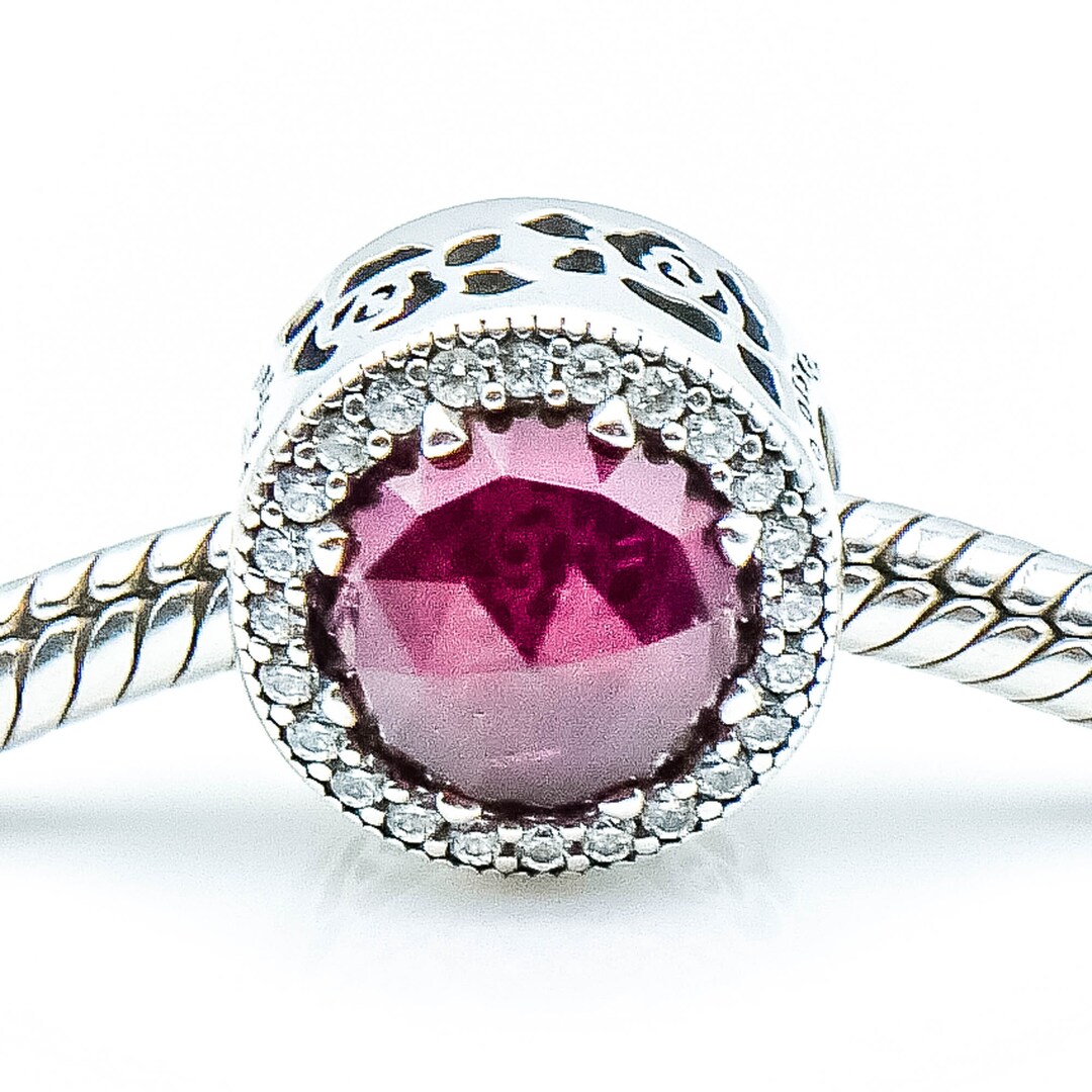 PANDORA RARE Disney Belle Radiant Rose Sterling Silver Charm With ...