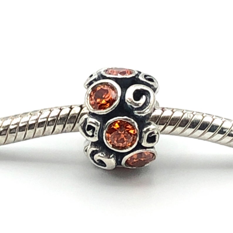 PANDORA Orange Primrose Path Sterling Silver Charm With Orange - Etsy