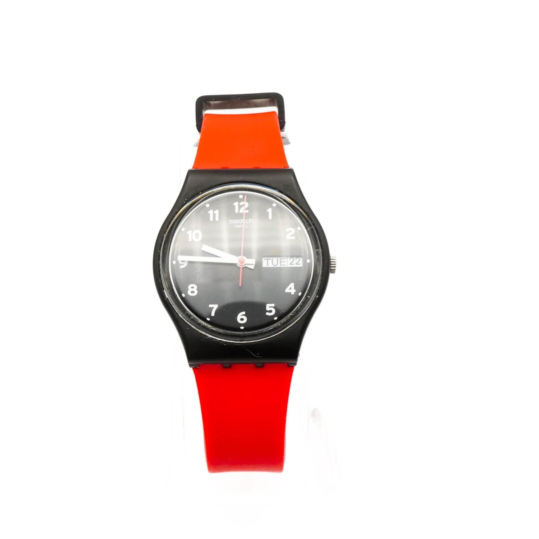 Swatch Gent Red Grin Watch Gb754 - Etsy
