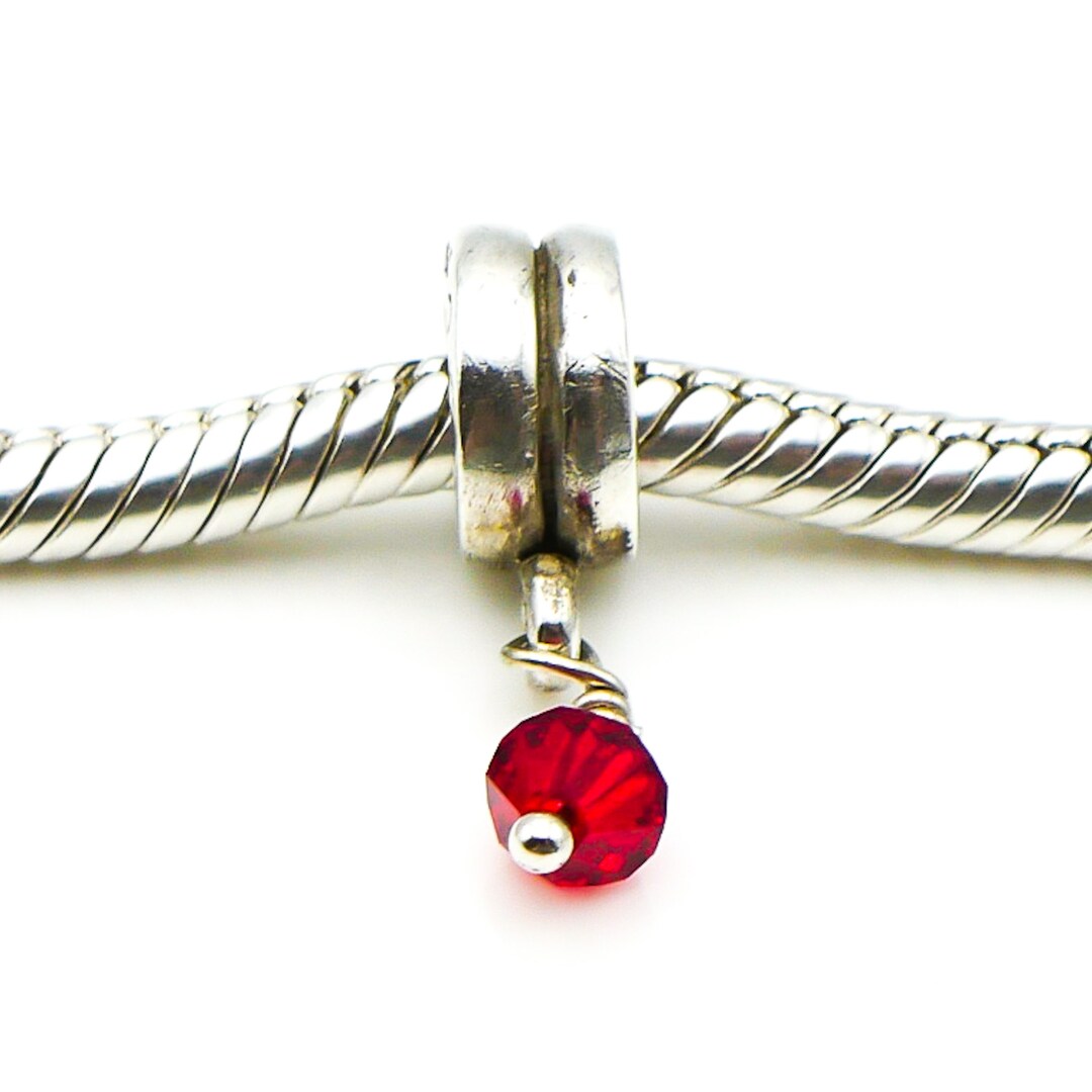 CHAMILIA Red Swarovski Crystal Sterling Silver Dangle Charm - Etsy