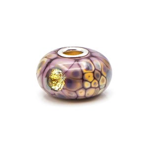 Trollbeads Purple Flower Mosaic Glass Bead Sterling Silver Core Charm ...