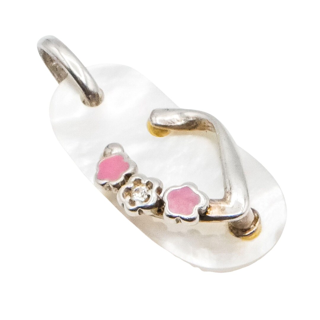 Truth Jewellery Sterling Silver Mother of Pearl Flip Flop Charm | Beach ...