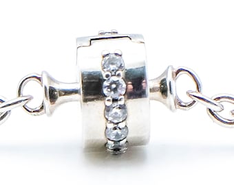 Shining Path Clip Central Line With Clear Zircons CZ Beads Charms 100% ...