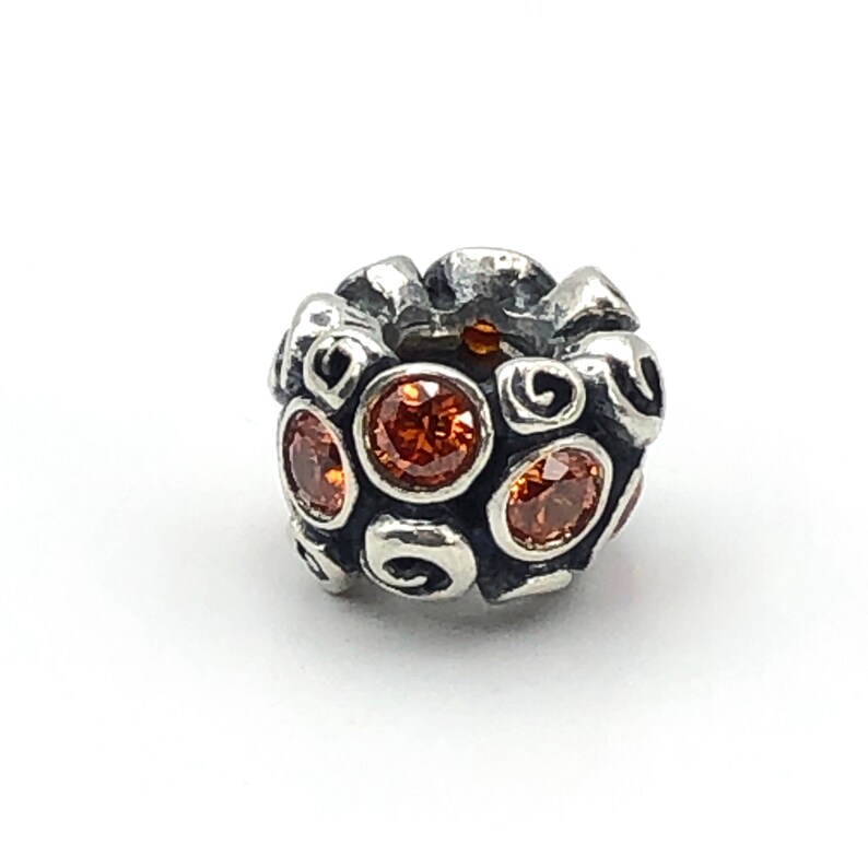 PANDORA Orange Primrose Path Sterling Silver Charm With Orange - Etsy