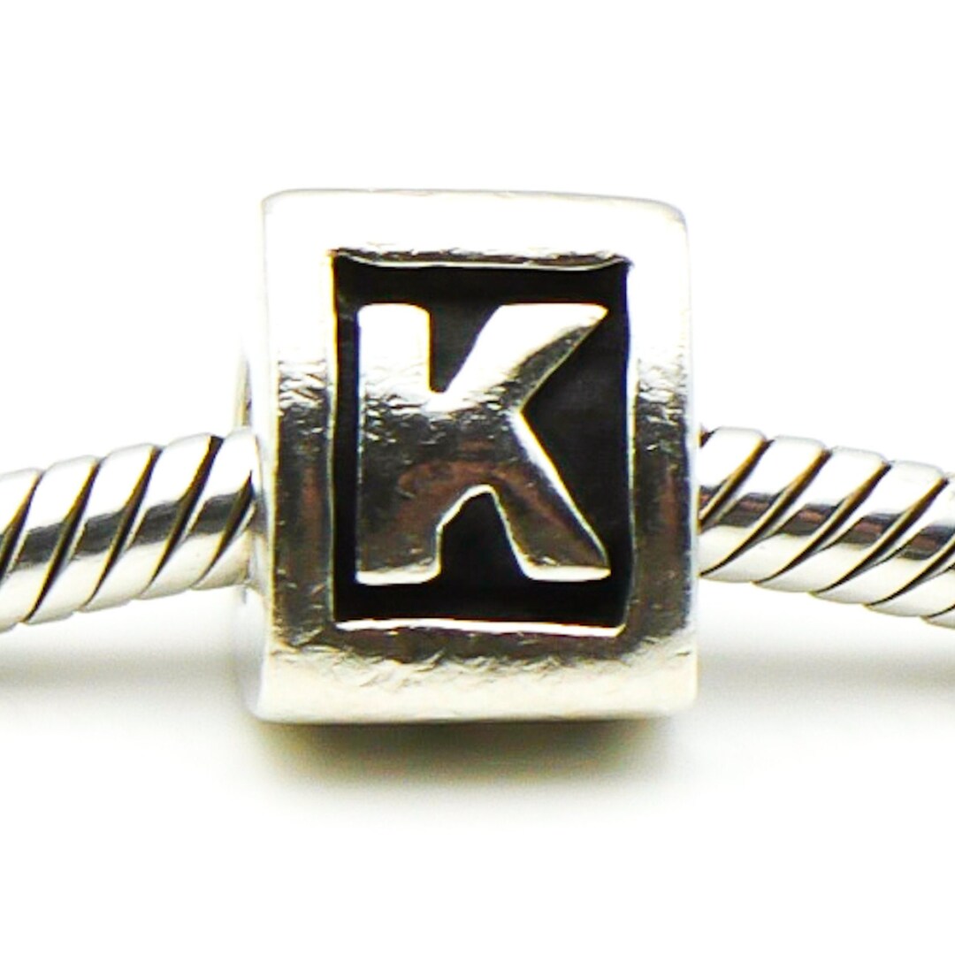 PANDORA Alphabet Letter K Sterling Silver Charm - Etsy