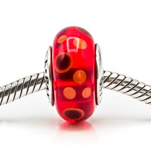 PANDORA Red Bubbles Murano Glass Sterling Silver Chamr - Etsy