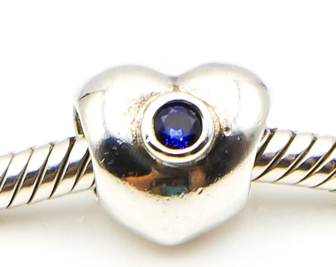 PANDORA RARE Royal Wedding Sterling Silver Heart Charm With Blue Spinel ...