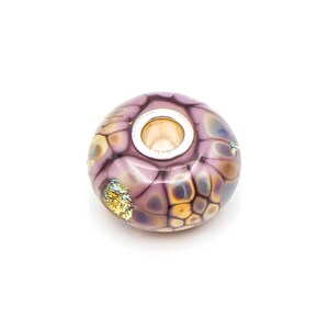 Trollbeads Purple Flower Mosaic Glass Bead Sterling Silver Core Charm ...