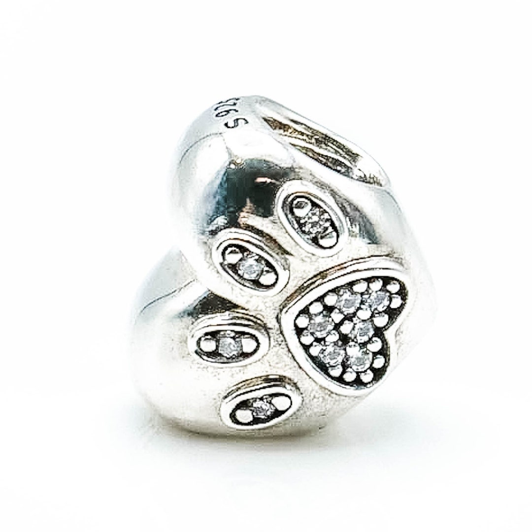 Pandora I Love My Pet Sterling Silver Heart Paw Print Charm - Etsy