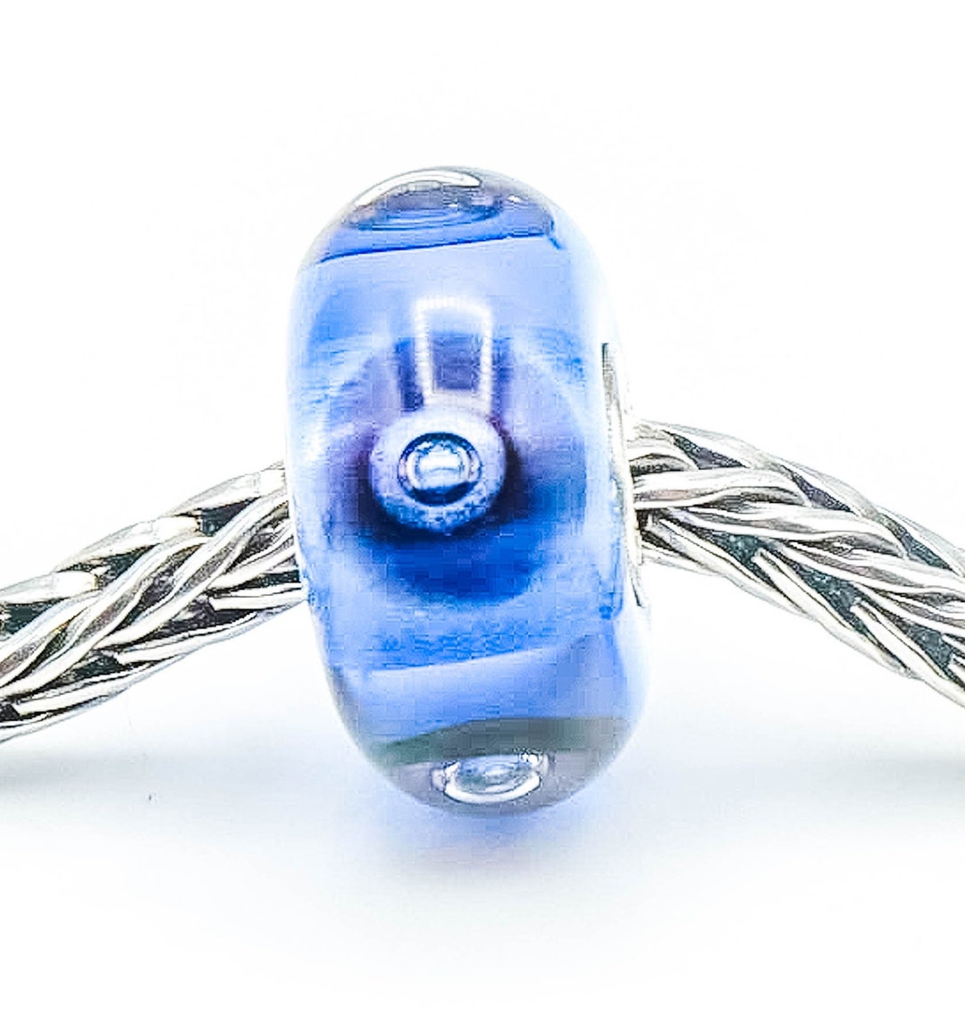 TROLLBEADS Clear Blue Bubbles Glass Bead Sterling Silver Charm - Etsy