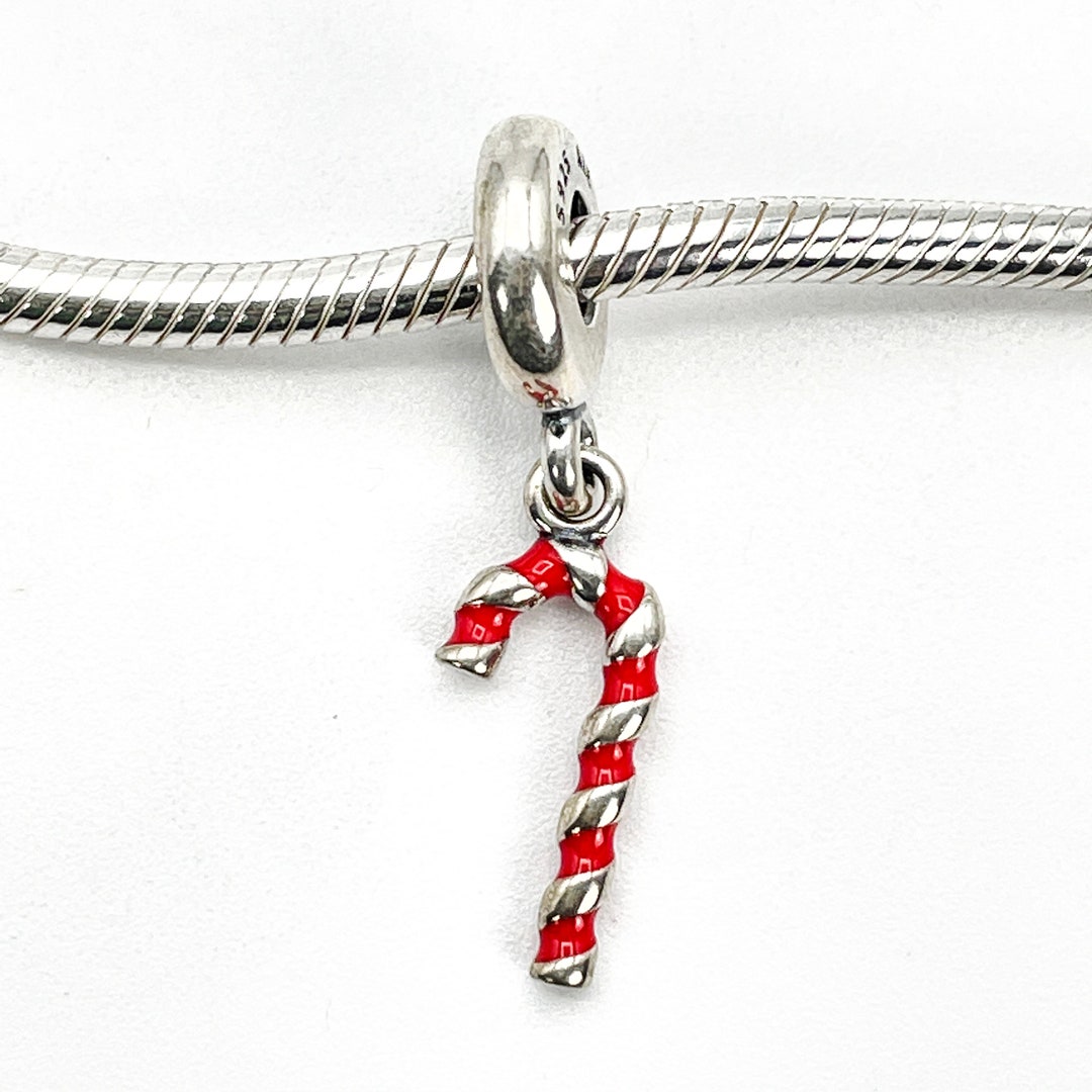 Pandora Candy Cane Sterling Silver Christmas Dangle Charm With Red ...