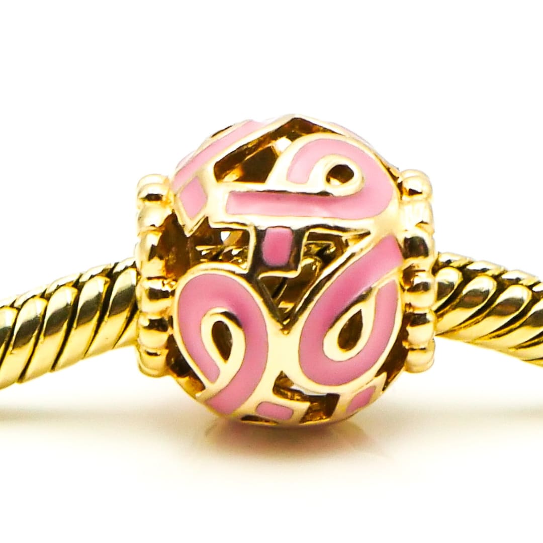 PANDORA 14K Gold Limited Edition Pink Ribbon Breast Cancer Awareness ...