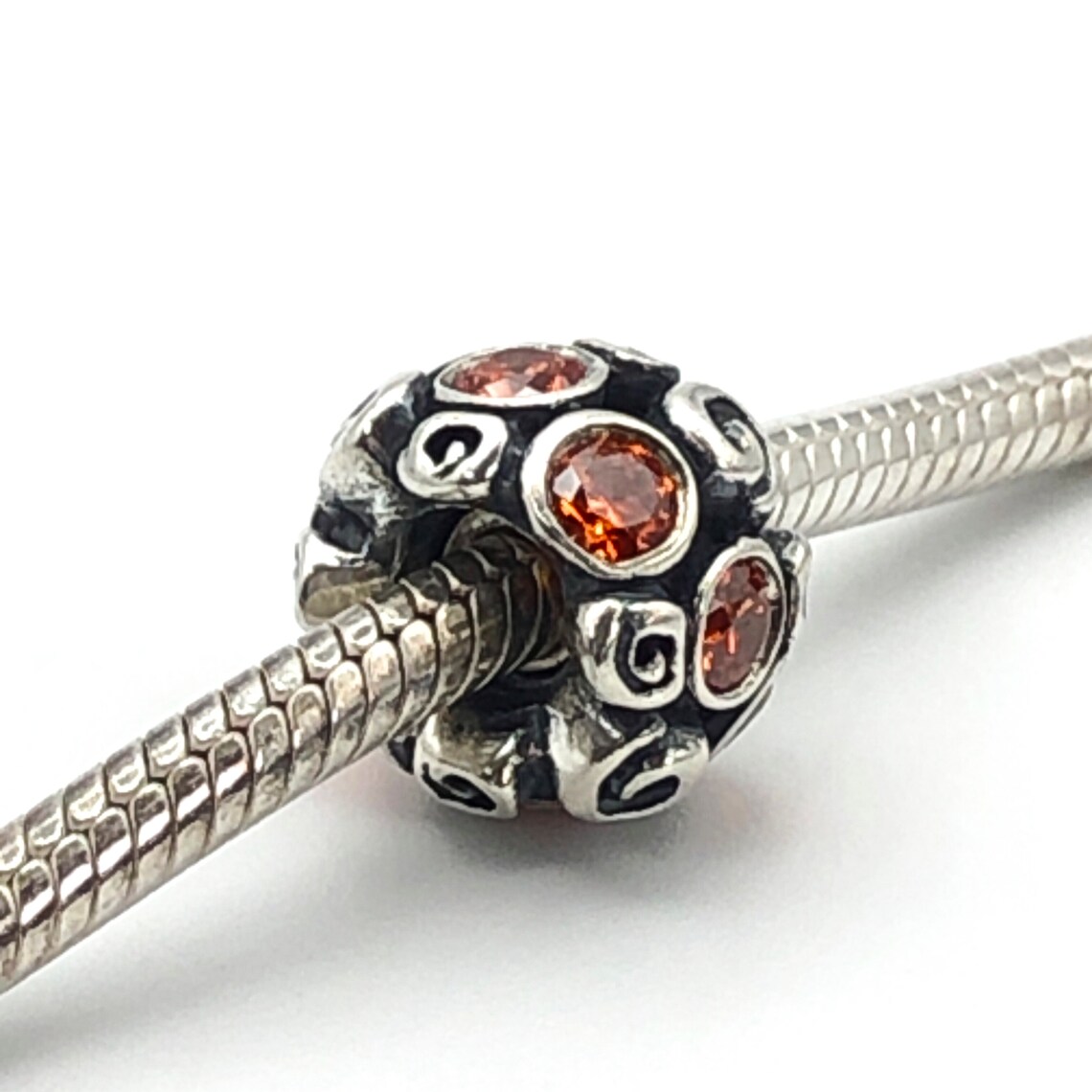 PANDORA Orange Primrose Path Sterling Silver Charm With Orange - Etsy