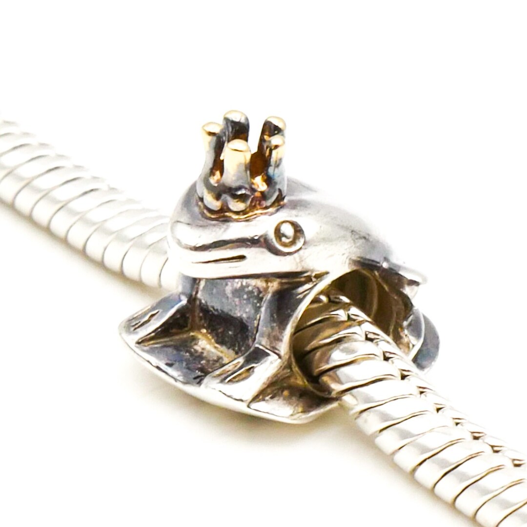CHAMILIA Frog Prince Sterling Silver Charm With 14K Gold Crown - Etsy
