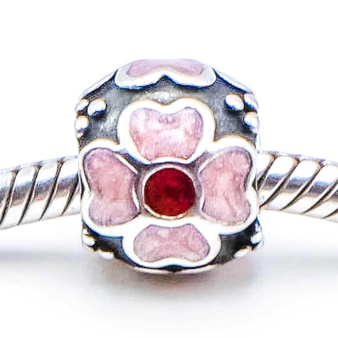 PANDORA Pink Daisy Plata de Ley - Etsy España