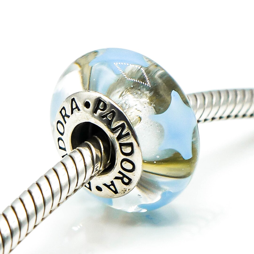 PANDORA Periwinkle Stars Murano Glass Sterling Silver Charm - Etsy
