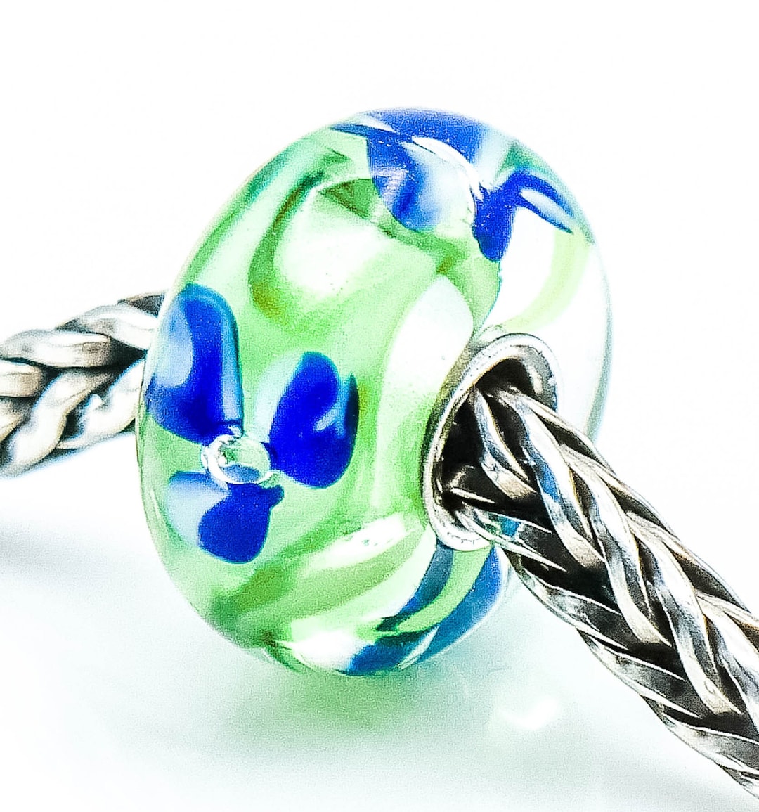 TROLLBEADS RARE Blue Flower Bead Sterling Silver Charm - Etsy