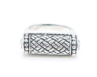 925 Sterling Silver Vintage Woven / Textured Ring Size 6 3/4 - Etsy