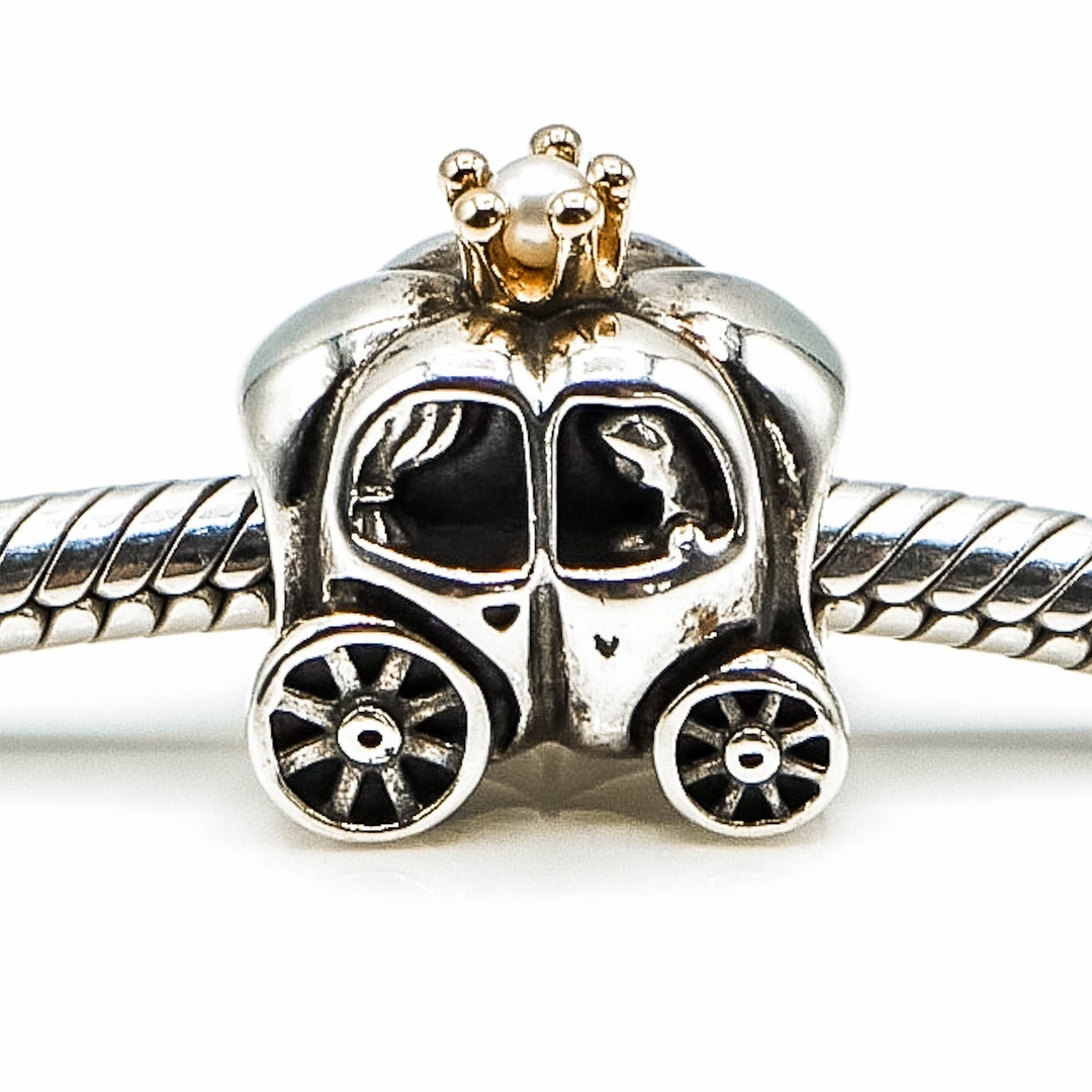 PANDORA Royal Carriage Sterling Silver Charm With 14K Gold & White ...