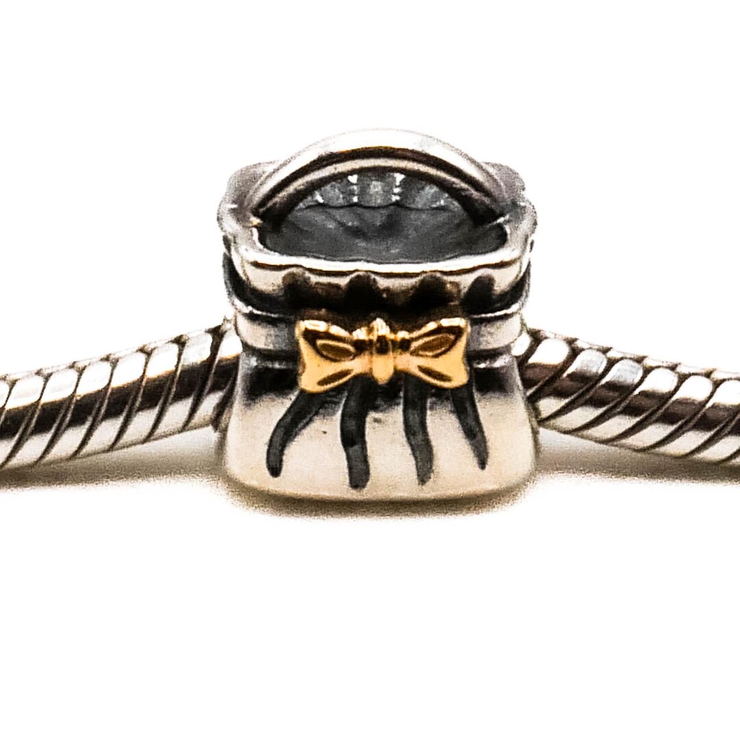 PANDORA Purse With Gold Bow Sterling Silver Charm With 14K Gold - Etsy