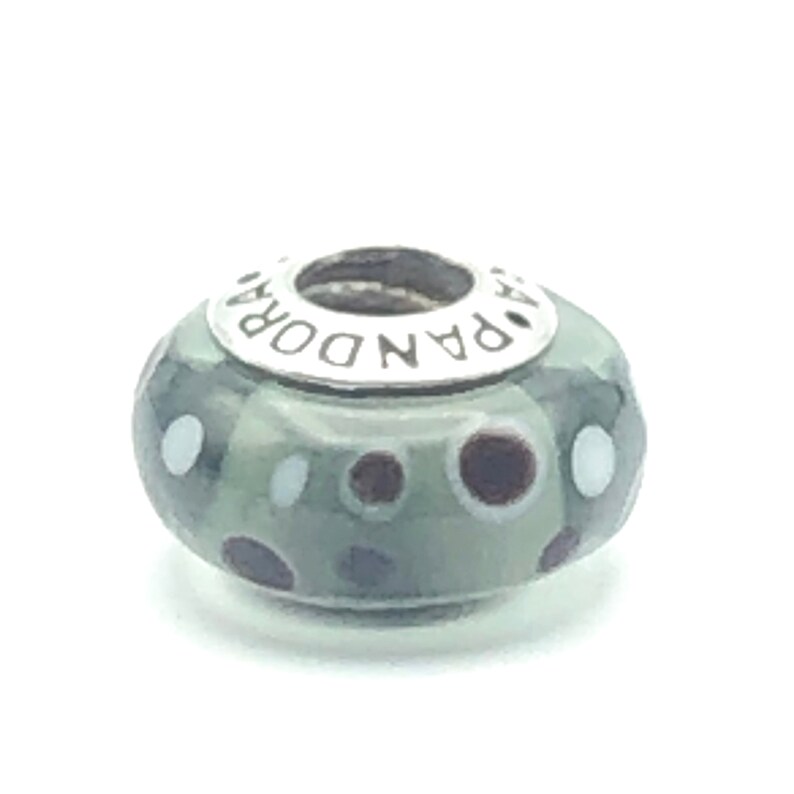 PANDORA Black Bubbles 925 ALE Sterling Silver Charm Murano Glass Bead ...