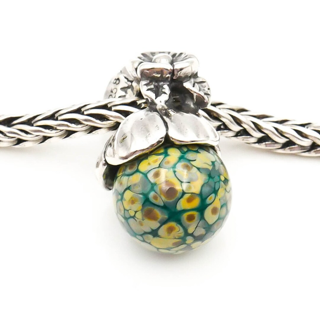TROLLBEADS Forget-me-not With Bud Tassel Bead Sterling Silver Charm ...