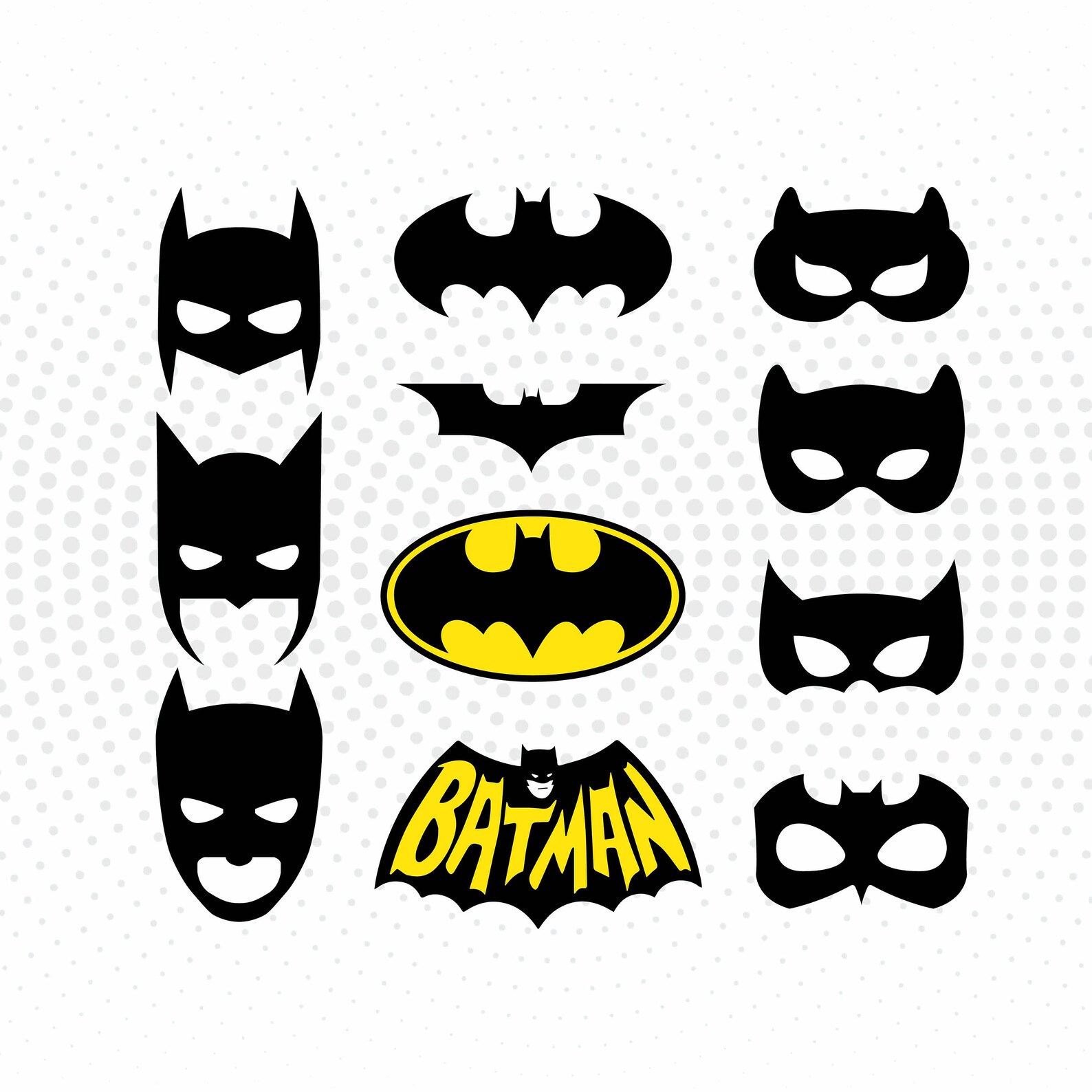 Máscara de Batman SVG PNG DXF para archivos de corte | Etsy