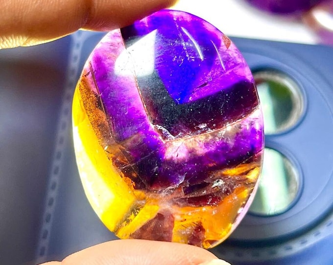 Ametrine Palmstone Gemmy Ametrine Crystal Palm Stone Polished Ametrine ...