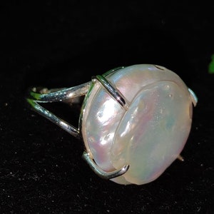 Basra Pearl Basra Moti Ring Adjustable Ring Made With 92.5 Sterling ...