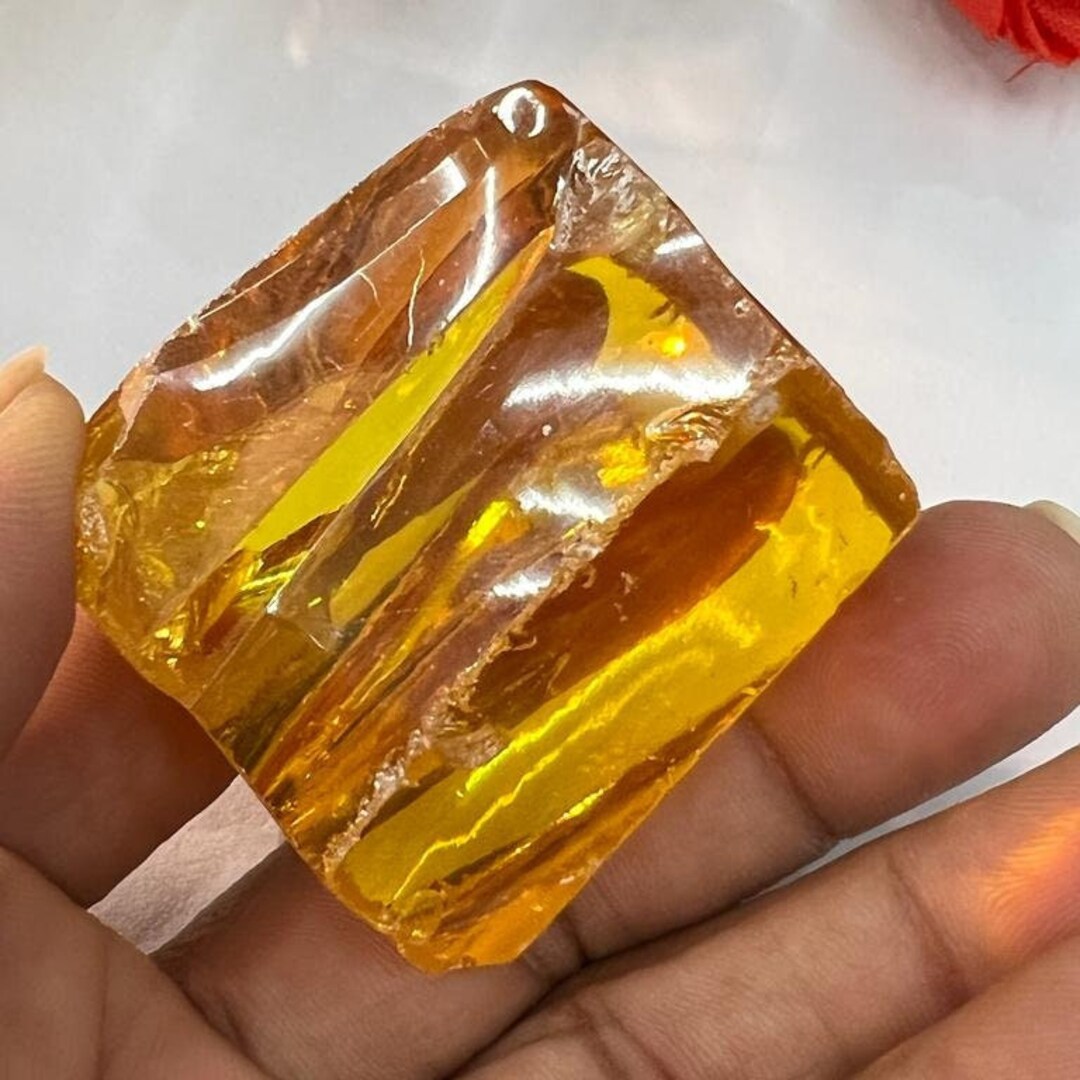 Solaris Honey Yellow Andara Crystal: Light Encoded Altar Stone, 121 ...