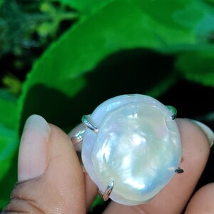 Basra Pearl Basra Moti Ring Adjustable Ring Made With 92.5 Sterling ...