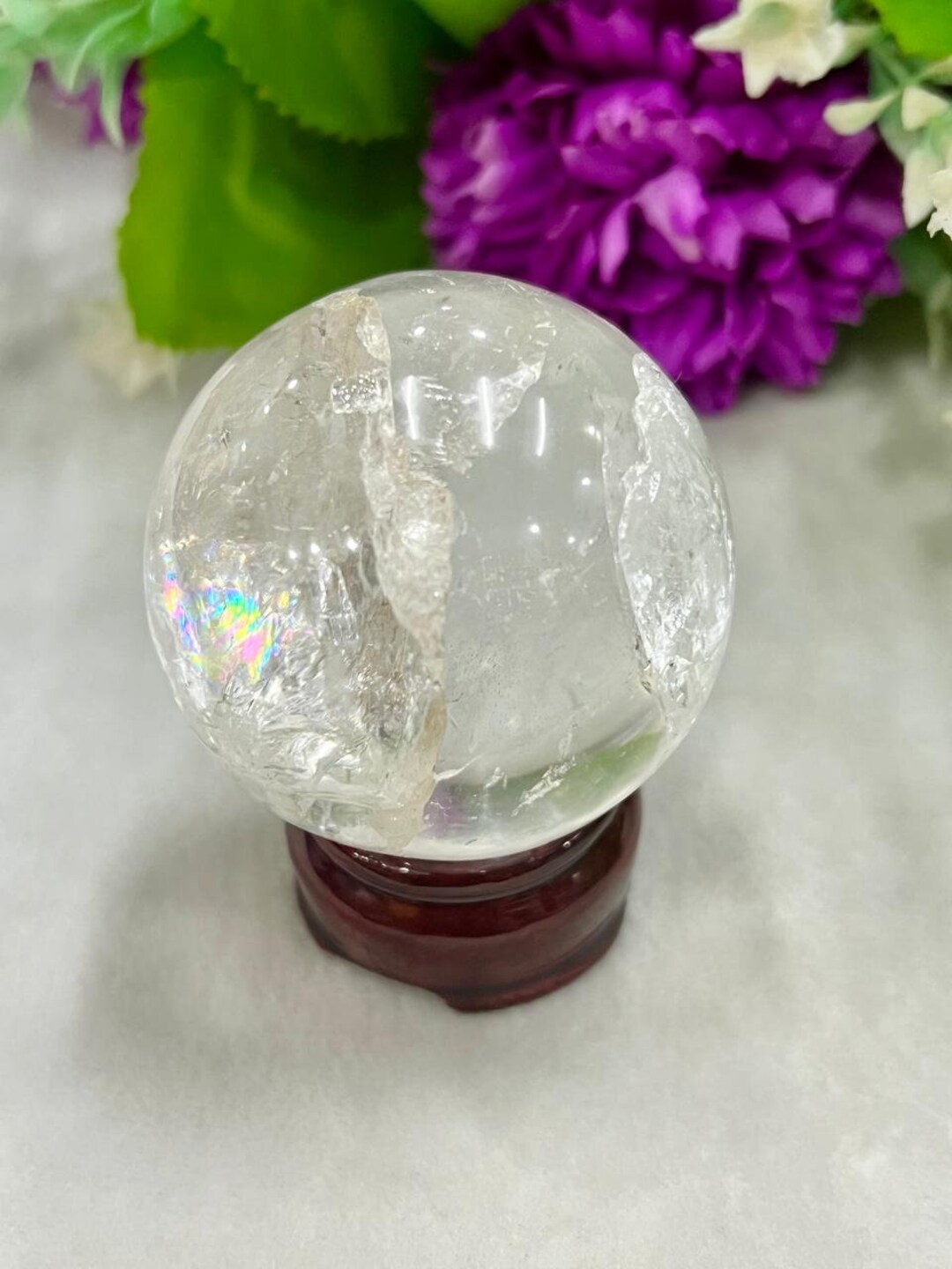 Rarest & Beautiful Satyaloka Azeztulite Quartz Sphere With Rainbow ...