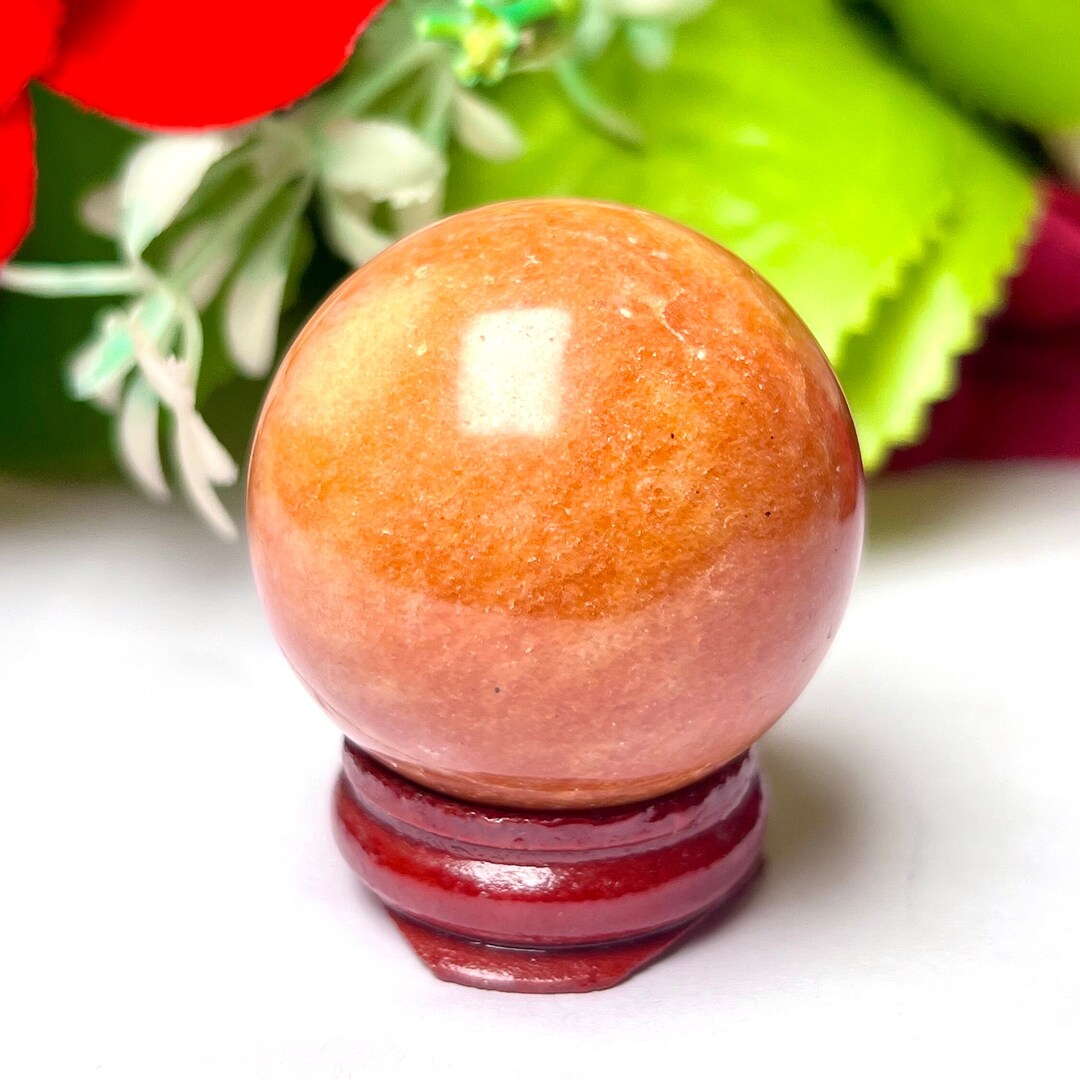 Red Aventurine Stone Sphere /ball / Orb Healing Crystal, Reiki Chakra ...