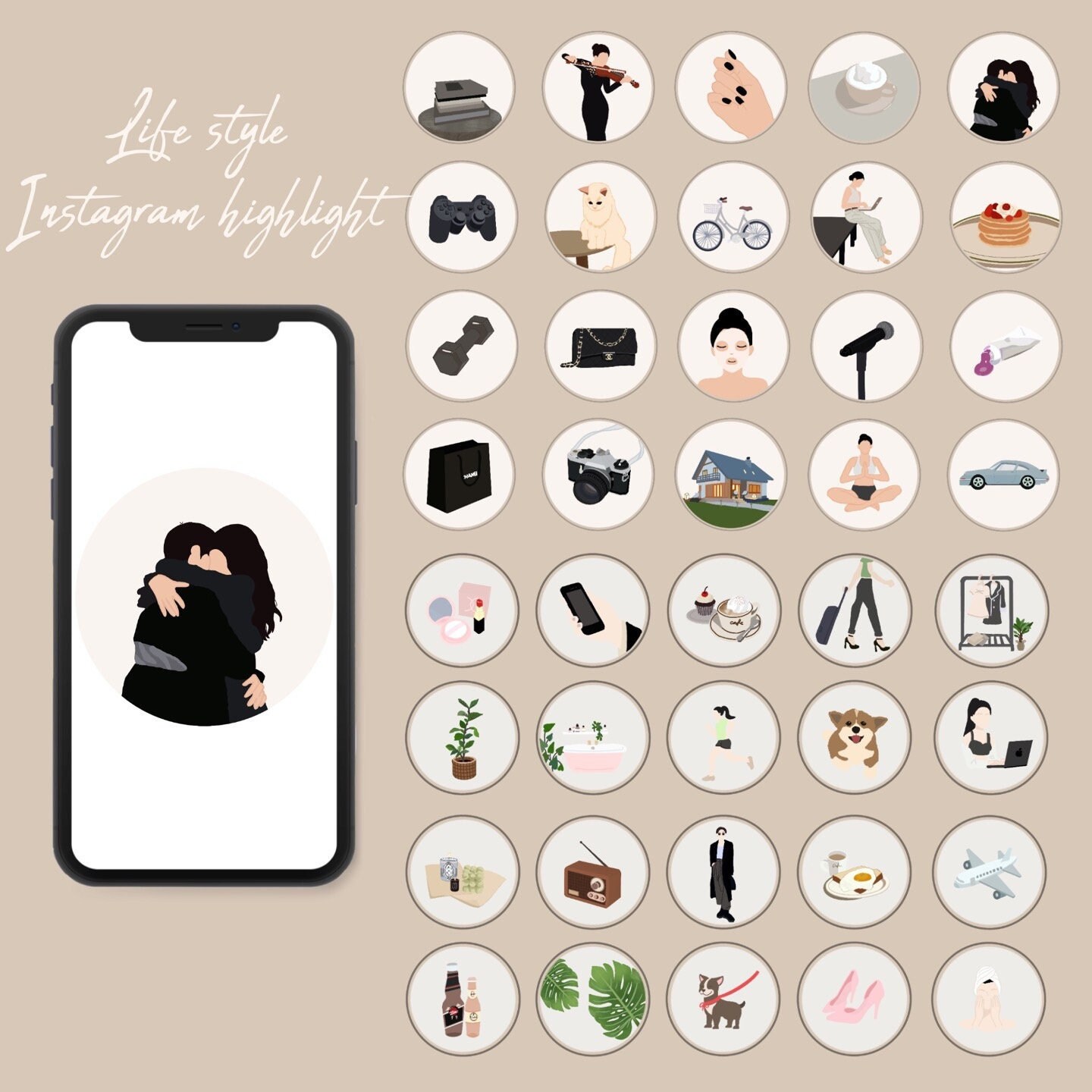 40 Life Style Instagram Highlight Story Cover Bundle, Trendy Girl ...