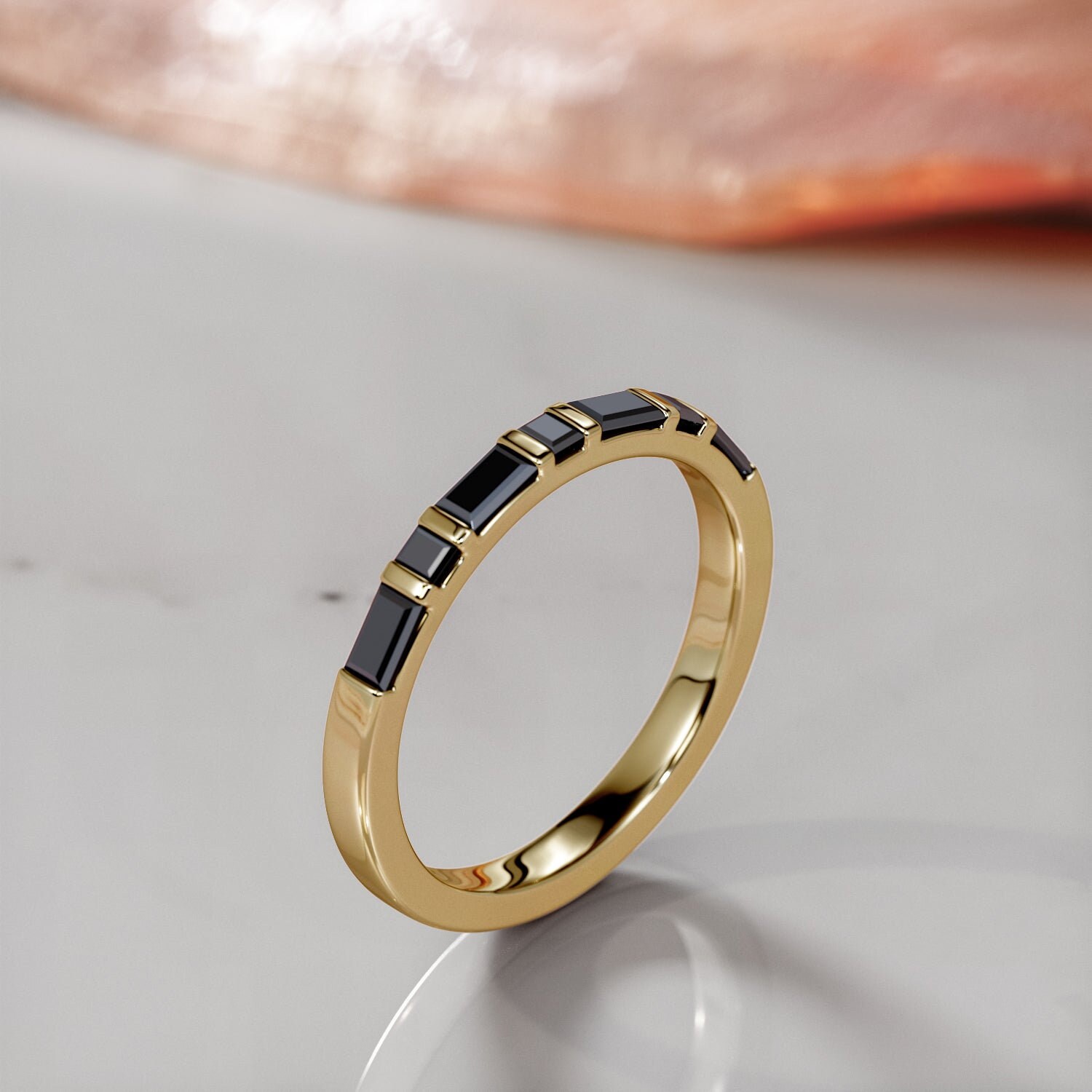 Black diamond baguette ring store