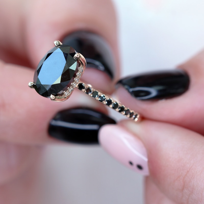 Black Diamond Ring - Etsy