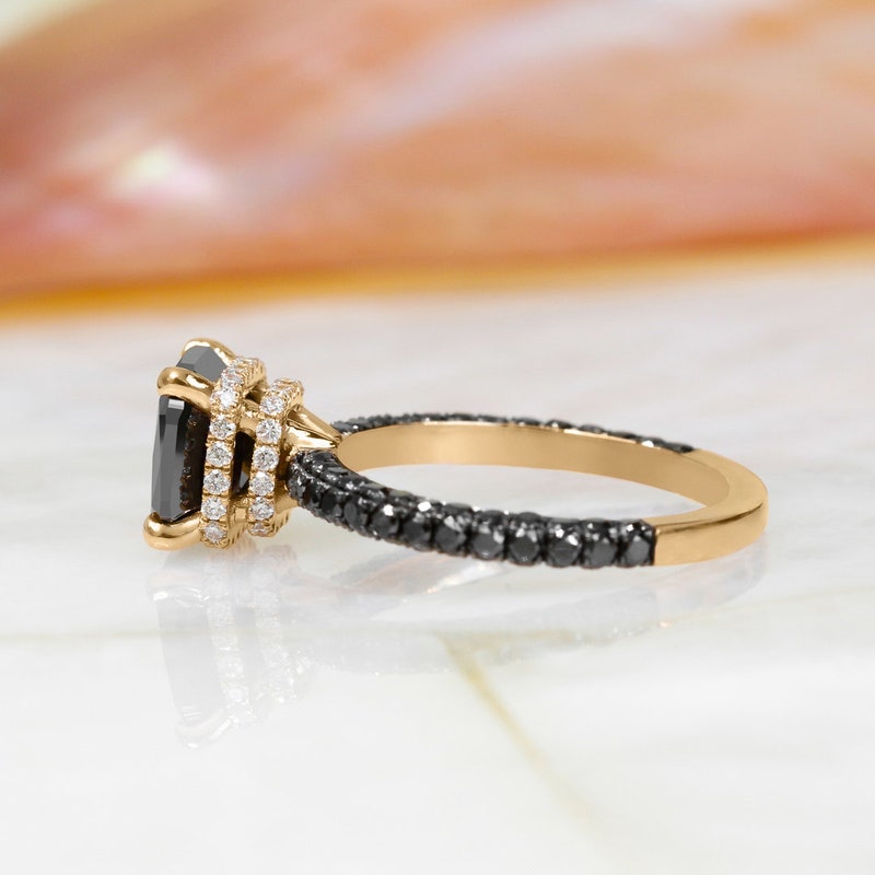 Black Diamond Ring - Etsy