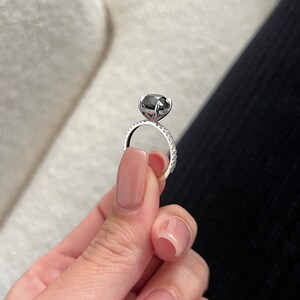 Black Solitaire Round Diamond White Gold Alternative Engagement Ring, 2 ...