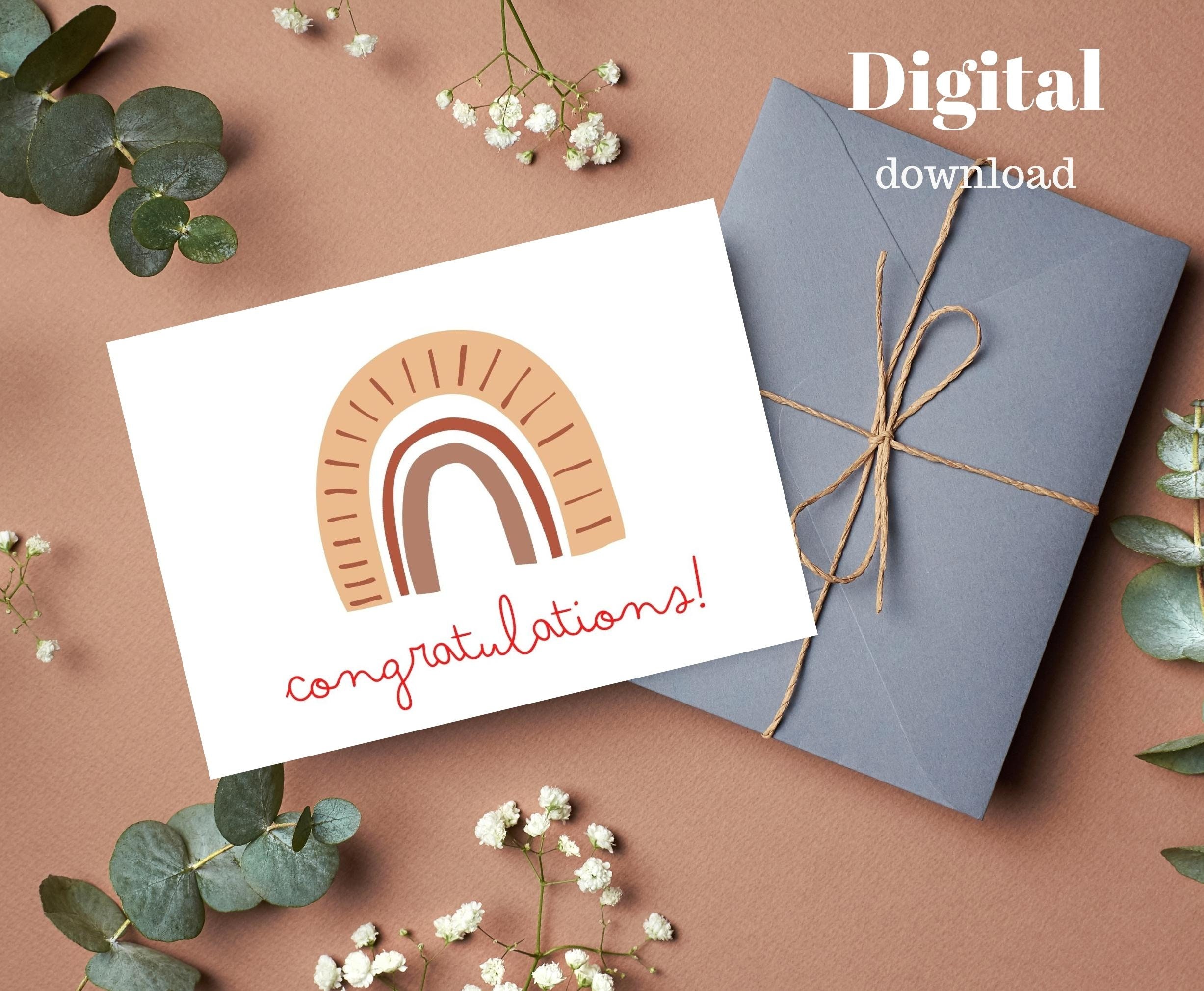 Congratulations Card Printable Digital Congrats Card - Etsy