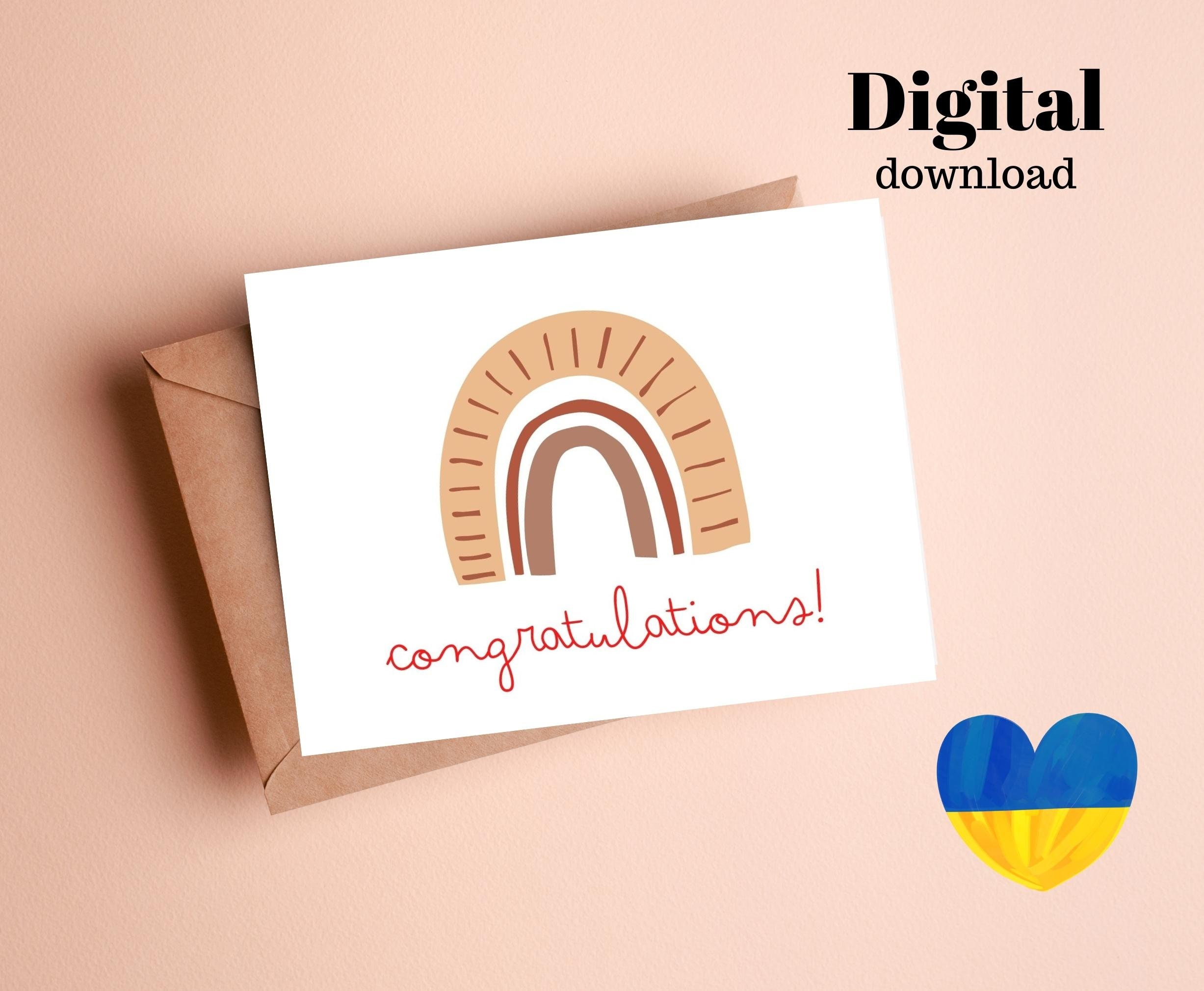 Congratulations Card Printable Digital Congrats Card Graduation Card - Etsy