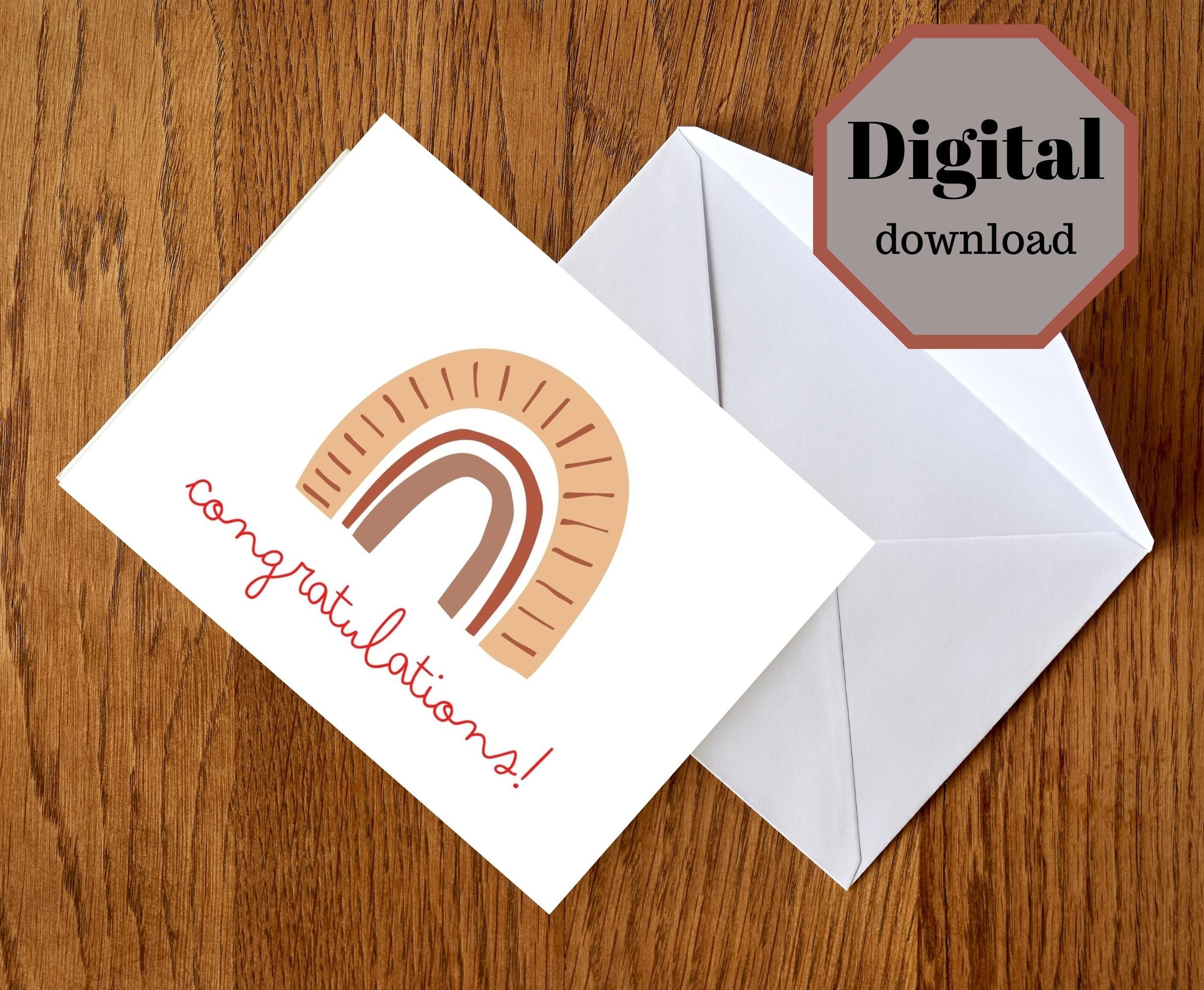Congratulations Card Printable Digital Congrats Card - Etsy