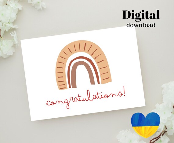 Congratulations Card Printable Digital Congrats Card - Etsy