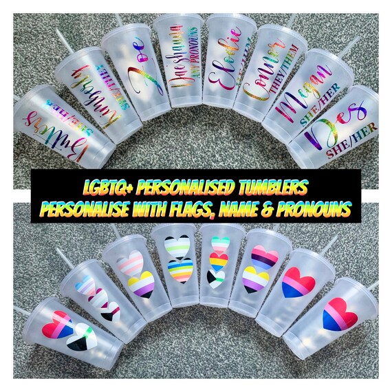 LGBTQ Personalised Tumbler Cold Cups LGBTQ Pride Cup | Etsy