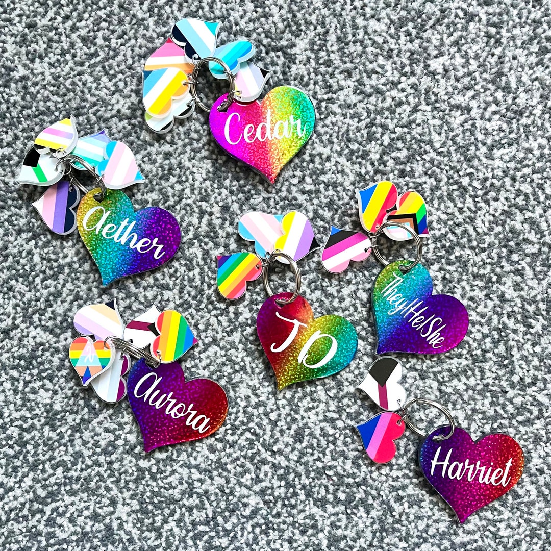 LGBTQ+ Personalised Name Keyring - Lesbian Bisexual Transgender ...