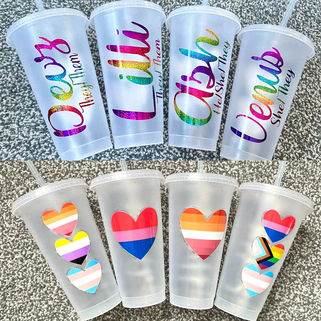 Lgbtq Personalised Tumbler Cold Cups Lgbtq Pride Cup Reusable