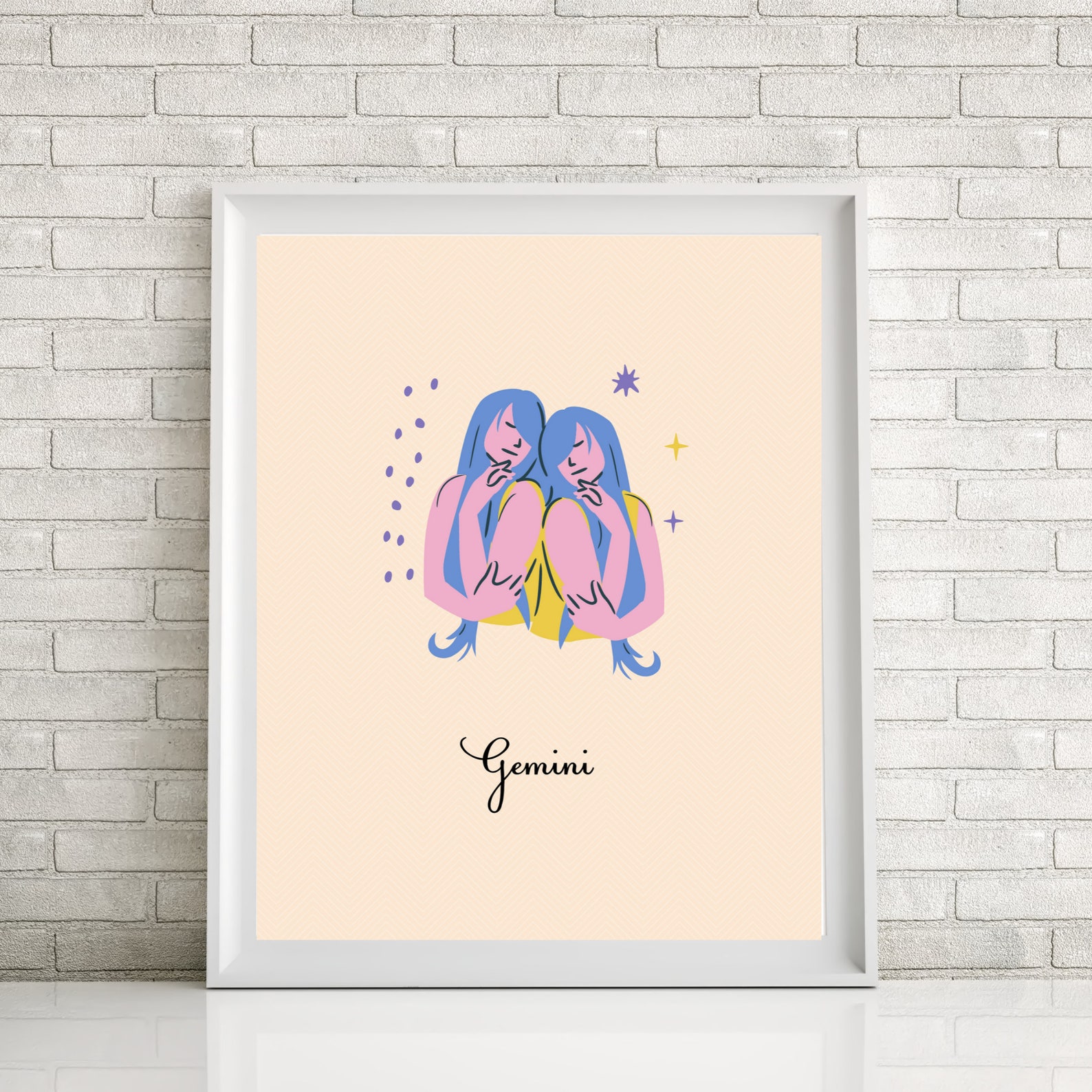 Gemini Print Gemini Wall Art Zodiac Wall Art Astrology Wall - Etsy