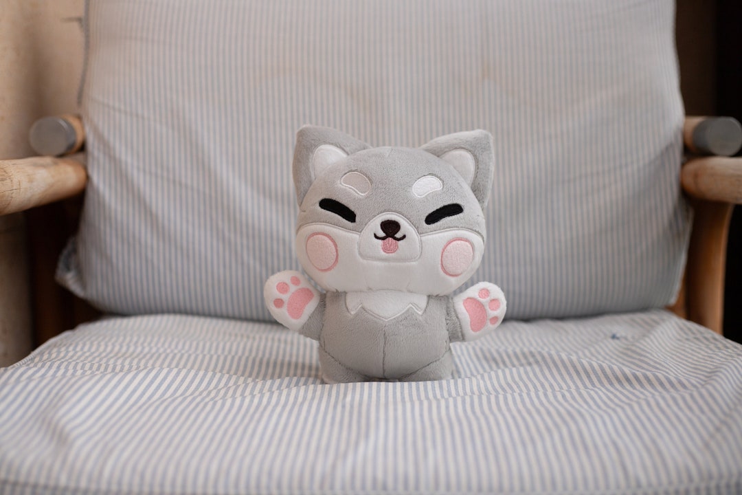 Handmade Wolf Plushie: Embroidered Minky Fabric, 8.5 Inch - Etsy