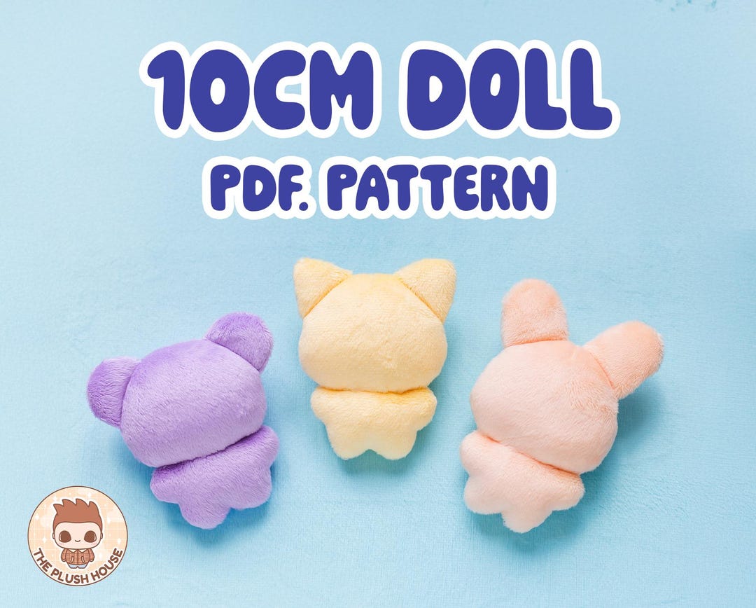 10cm Doll Plush Sewing Pattern PDF | Kpop Idol Doll Base Template | DIY ...